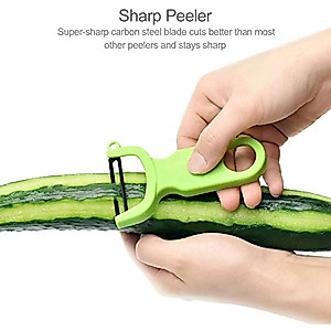 Original Vegetable Fruit Peeler Carbon Steel Blade 3 Pack Red/Green/Yellow…