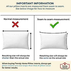 Trendy Home 12x20 Throw Pillow Insert, Cushion Sham Stuffer Hypoallergenic, Lumbar Support Decorative Home Outdoor Couch Bed Pillow Filler (Non Woven)