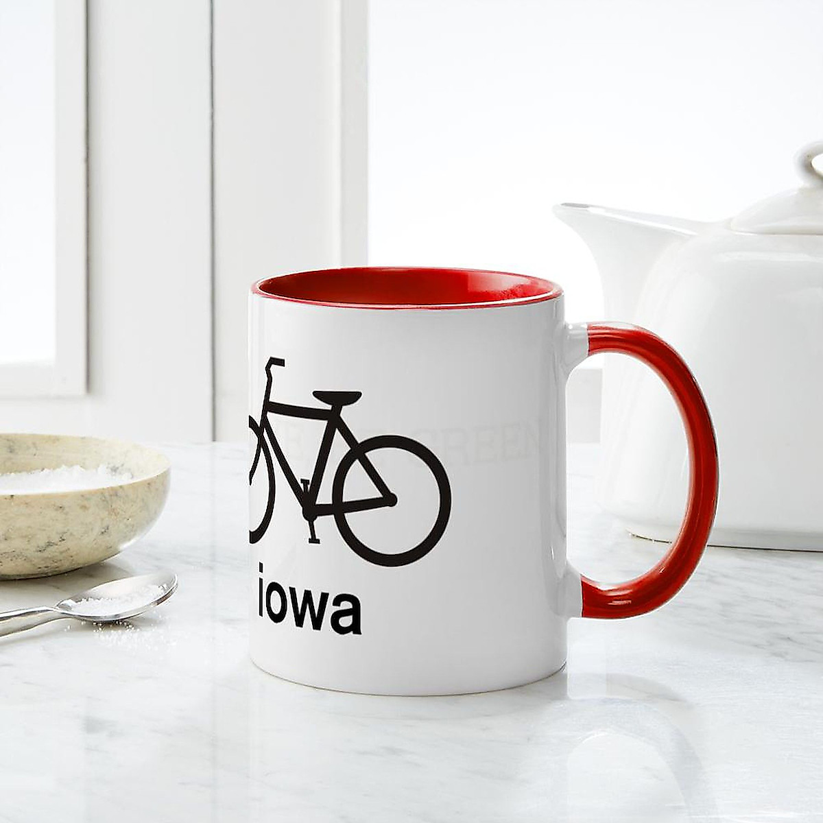 CafePress Bike Iowa Mug Ceramic Coffee Mug, Tea Cup 11 oz