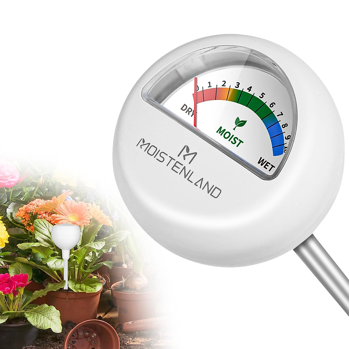 moistenland Moisture Meter for Plants, Soil Moisture Meter, Moisture Meter for Garden, Farming, No Batteries Required