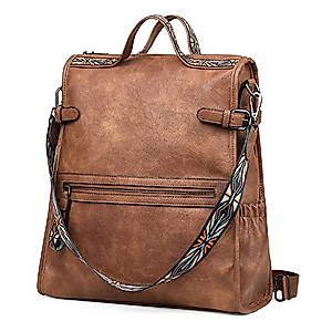 FADEON Womens Backpack Purse Designer Ladies Shoulder Bag Vegan Leather Large Travel Backpacks Purses for Women