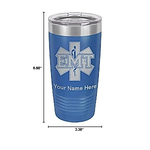 LaserGram 20oz Vacuum Insulated Tumbler Mug, EMT Emergency Medical Technician, Personalized Engraving Included (Dark Blue)