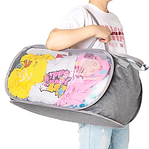 Tenrai 1.5 Loads Tear Proof Pop Up Laundry Hampers, with Strong Handles Laundry Hamper, Easy to Collapsible Laundry Basket, Easy to Carry & Go Up and Down Stairs, Mesh-Breathable.