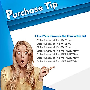 TRUE IMAGE Compatible Toner Cartridge Replacement for HP 410X 410A CF410X CF411X CF412X CF413X to use with Color Pro MFP M477fdw M477fdn M477fnw Pro M452dn M452nw M452dw Printer Toner Ink (4 Pack)