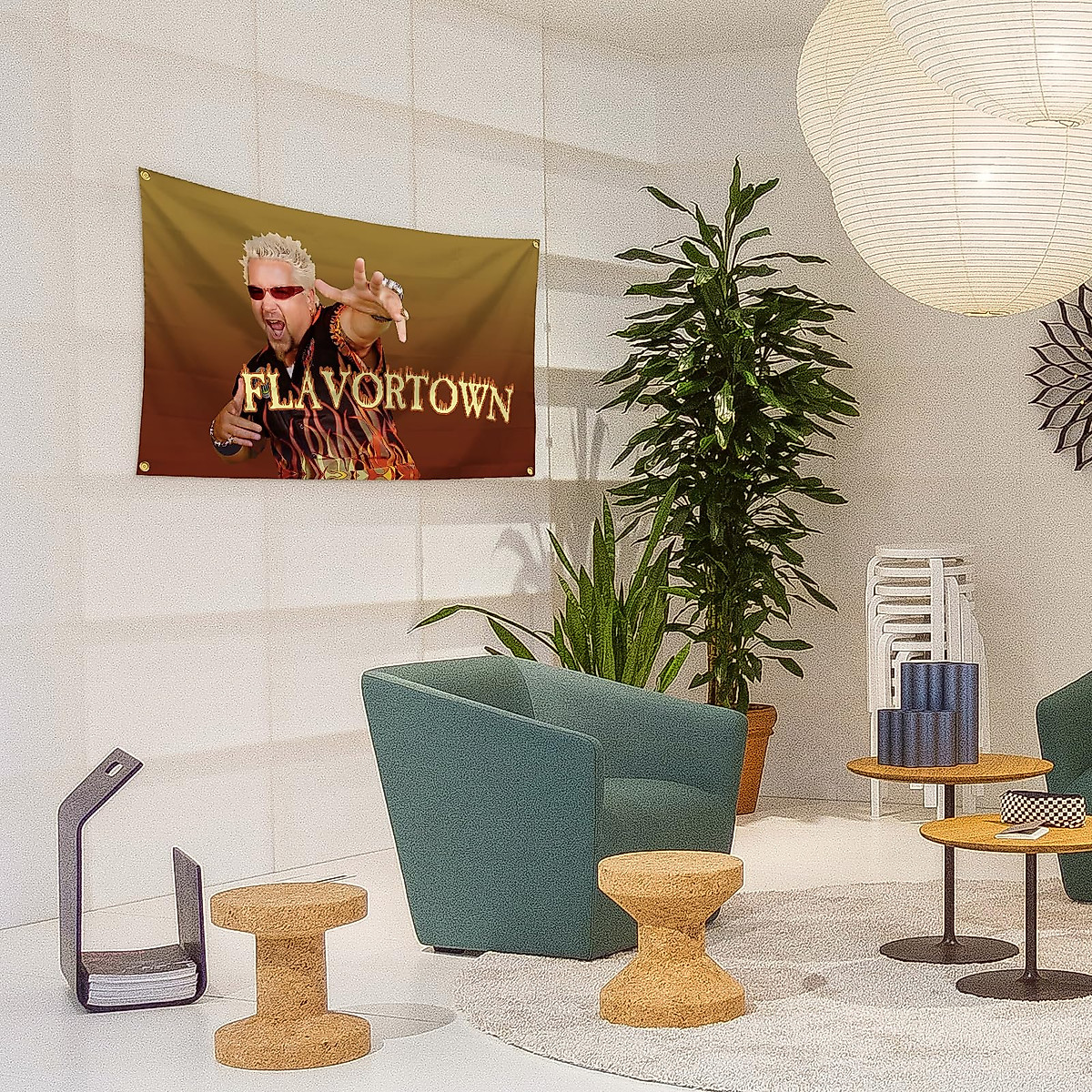 Guy Fieri Flavortown Flag ，3x5 Feet Flag Funny Poster Durable Man Cave Wall Flag with Brass Grommets This beautiful entertaining banner flag for College Dorm Room Decor,Outdoor, events, festivals..