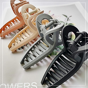 Nalodu 4.3 Inch Hair Claw Clips Large No Slip Big Matte Jaw Butterfly Clip for Thin Fine Thick Hair Women, 4 Pack