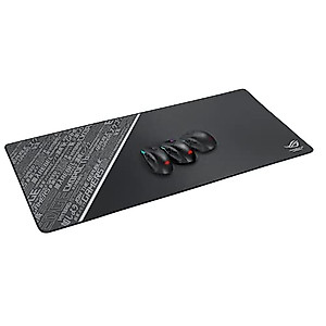 ASUS ROG Sheath Black Mouse Pad | Extra-Large Gaming Surface Mouse Pad | Pixel Precise Tracking | Anti-Fray Stitched Edges and Non-Slip Rubber Base (35.4 x 17.3 inches)