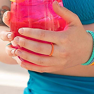 Enso Rings Stackable Beaded Silicone Wedding Ring – Hypoallergenic Unisex Stackable Wedding Band – Comfortable Minimalist Band – 2.5mm Wide, 8mm Thick (Pink Sand, Size 5)