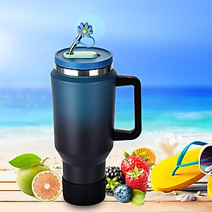 50 oz Stainless Steel Tumbler with Handle & Fruit Infuser & Carrier Bag,Insulated Tumbler with Lid & Straw,Travel Mug Cup Holder Friendly,Large Tumbler for Water, Iced Tea or Fruit,Gift for Men Women