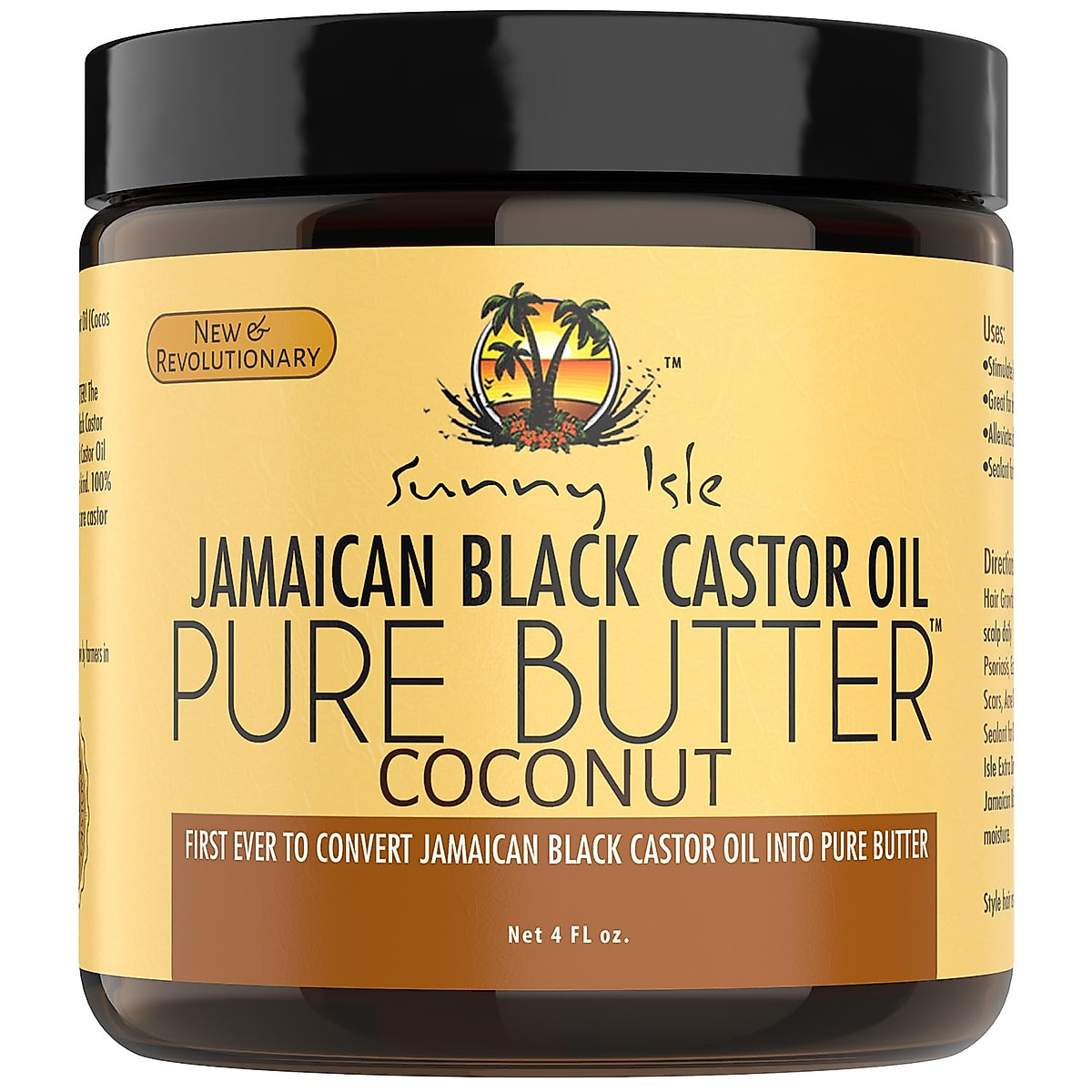 Sunny Isle Coconut Jamaican Black Castor Oil Pure Butter 4oz