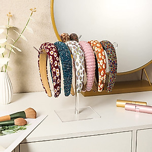 LOVNFC Headband Holder, Hair Accessories Organizer Acrylic Clear Hairband Hair Hoop Display Stand with for Girls Women