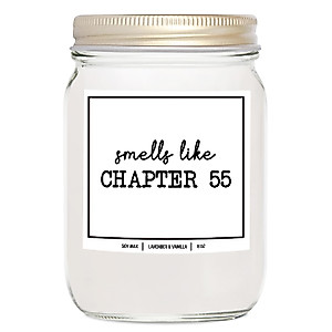 YouNique Designs Smells Like Chapter 55 Candle - Bookish Candles, Book Lovers Gifts, Book Themed Gifts for Book Lovers Women, Book Club Gifts Ideas, Reading Themed Gifts (Lavender & Vanilla)