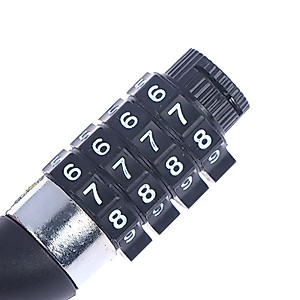 Portable Bike Lock Cable Bicycle Lock Steel Cable Chain Security Safety Bike Password 4 Digit Lock for Baby Strollers, Suitcases and Laptop Bags