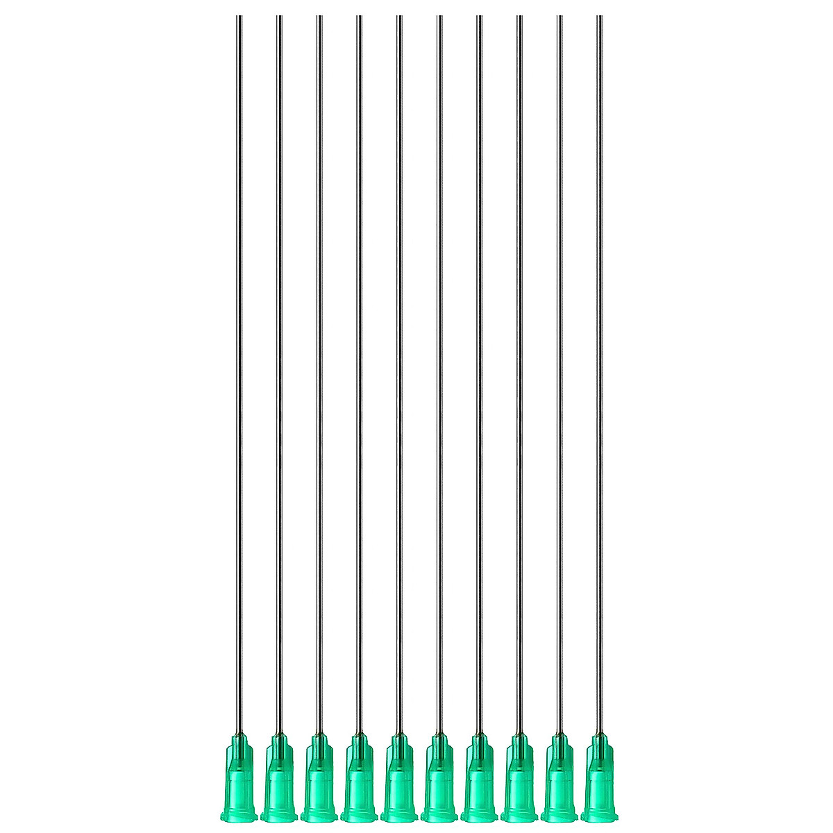 10 Pack of Blunt Tip Lure Lock Dispensing Needle in Your Choice of Gauge and Length These are Non-Medical, Non-Sterile, Industrial Needles for E-Liquid, Inks, Syringes (5" Length, 18 Gauge - Green)