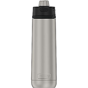 ALTA SERIES BY THERMOS Stainless Steel Hydration Bottle, 24 Ounce, Matte Steel/Espresso Black