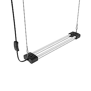 DYMOND BoostGro LED Grow Light Full Spectrum Linkable 5000K Daylight + 660nm Red Indoor Plant Lighting Fixture (2 FT, Black)