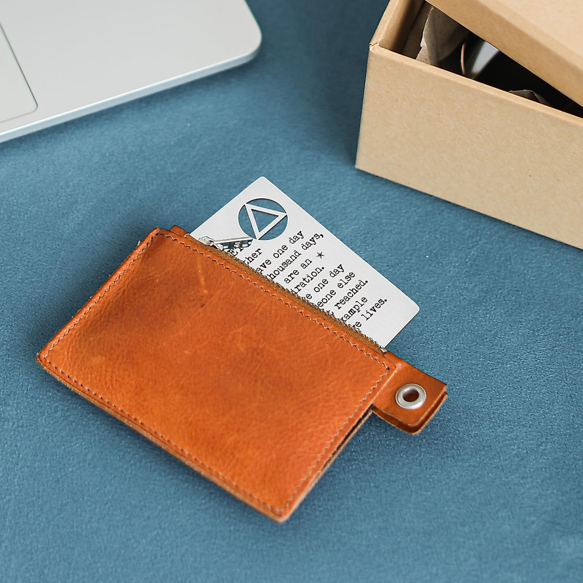 clesellix Sobriety Gifts for Women Men, Sobriety Gift Card Metal Wallet Insert Card, Addiction Recovery Gift AA Gift NA Gift 12 Step Gifts, Sober Anniversary Birthday Christmas Keepsake WSOC1