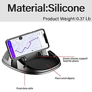 AUKEPO Car Phone Holder, Silicone Cell Phone Holder Pad for Dashboard, Anti-Slip Phone Stand Mat for Desk, Auto Accessories for Home Office, Compatible with iPhone, Samsung, and More