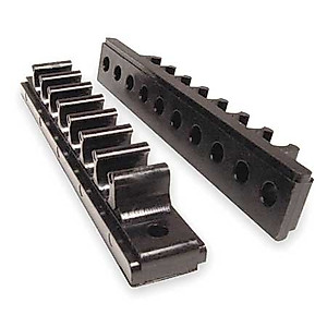 Tube Rack, 10 Channels, 1/4 In, Black, PK2