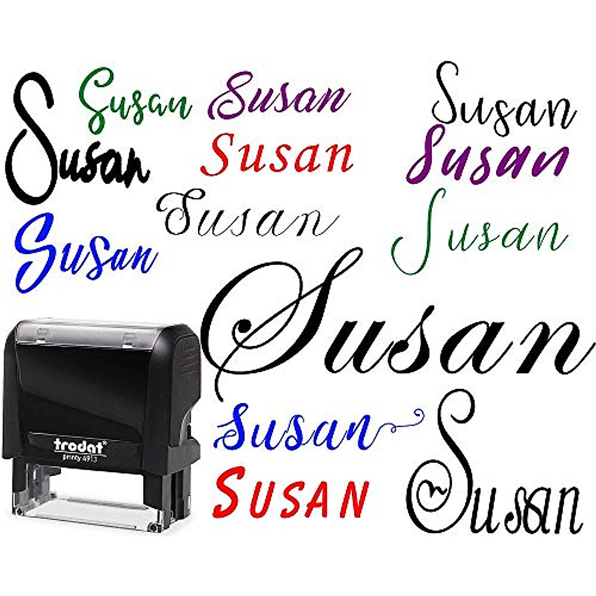 Self Inking or Wood Custom Name Signature Stamp. Pick Your Font Rubber or Wooden Customizable 1 Line 2 line 3 line Personalized Stampers