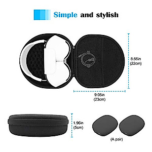 ProCase Hard Case for New AirPods Max, Travel Carrying Headphone Case with Silicone Earpad Cover & Mesh Pocket, AirPods Max Protective Portable Storage Bag -Black