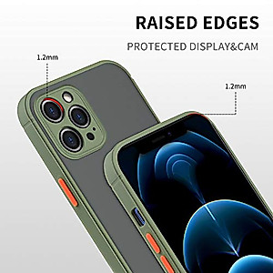 PIGLULOO Phone case Compatible with iPhone 13 Pro Max，Made of TPU+PC Hybrid Material, Anti-Fall and Anti-Collision， Lens Protection，Green Case