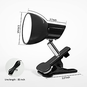 TOPMB Clamp Light, Super Bright Clip Lamp for Book Reading in Bed Headboard Light, Easy to Attach Illumination Powerful Small Compact Clamp Lamp Black
