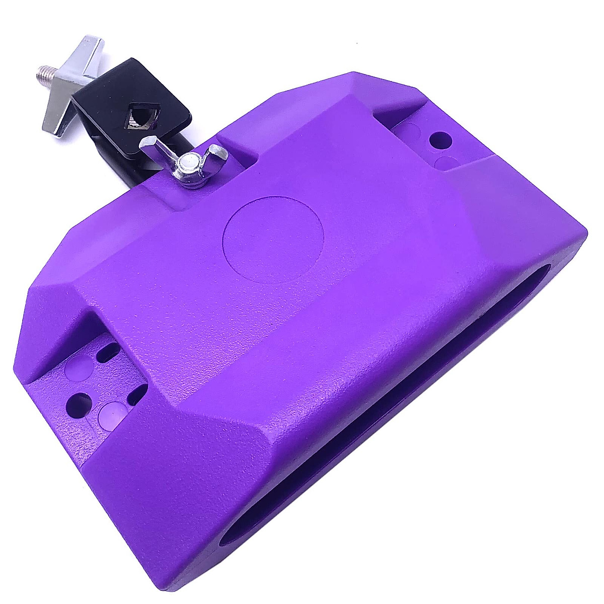 TUOREN Jam Drum Block Latin Percussion Musical Instrument Plastic with 3 Sided Mount Medium Pitch (Purple)