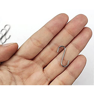 IDEALSV Stainless Steel S Hooks 200 Pcs Small S Shaped Hooks Christmas Ornament Hooks Jewelry Hooks 0.8 Inch Hanging Holder