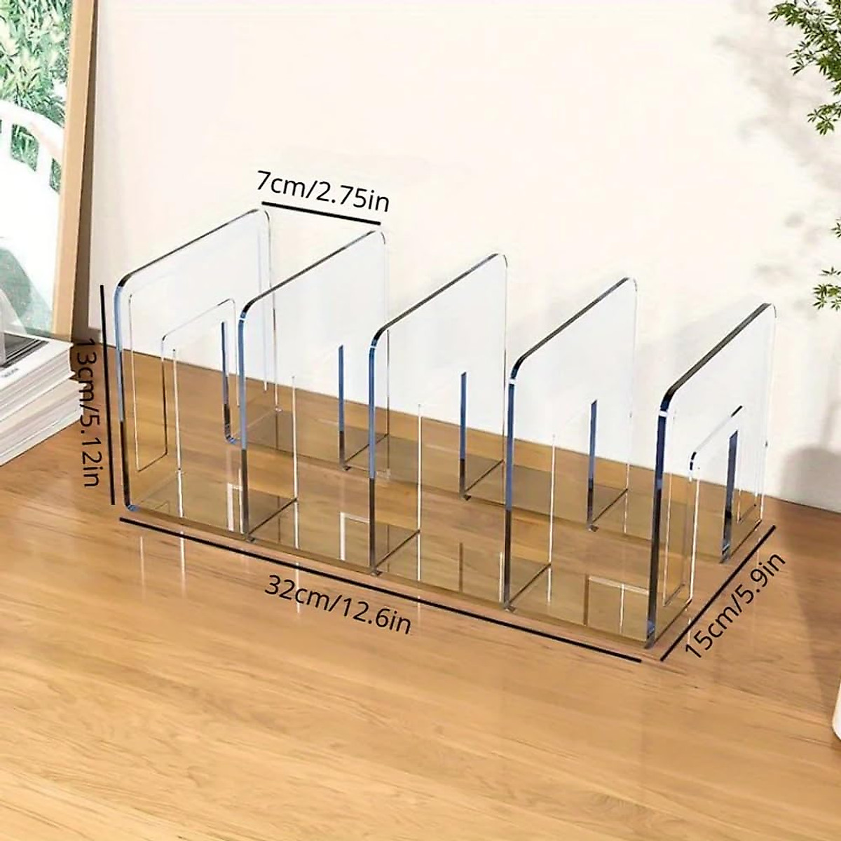 Clear Closet Bag Storage Dividers Rack, Detachable Cupboard Shelf, Acrylic Shelf Dividers, Purse Storage Organizer, Handbag Display Stand, Desk File Sorter Stand Holder Bookshelf