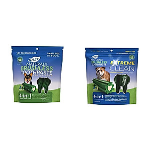 Ark Naturals Brushless Toothpaste Bundle, Dog Dental Chews for Small Breeds, Prevents Plaque & Tartar, Freshens Breath, 12oz Each