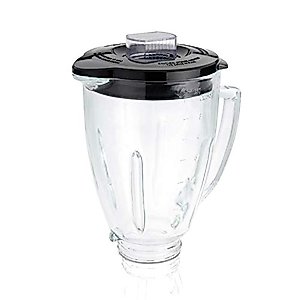 Oster Blender 6-Cup Glass Jar, Lid, Black and clear