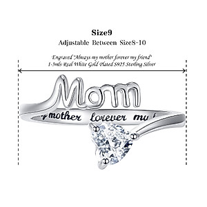 LANE WOODS Mothers Day Ring Mom Rings Jewelry Gifts for Stepmom Mother in Law