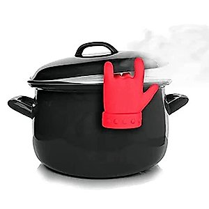 NCYOEW Pot Lid Holder, Silicone Lid Lifters for Pans and Pots, Heat-resistant Spoon Rest Lid Stand Holder, Spill-proof Steam Releaser, Kitchen Gadgets for Cooking