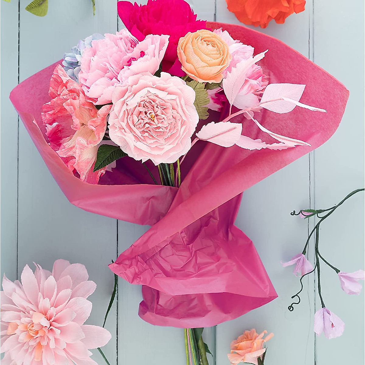 60 Sheets Rose Pink Tissue Paper Bulk, Huge Size Metallic Tissue Paper with Polka Dot for Valentine Mother’s Day Gift Wrapping Gift Bags Wedding Birthday Party DIY Art Craft Decoration, 20 x 30 in