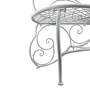 Alpine Corporation 62"L Indoor/Outdoor 2 Person Metal Butterfly Shaped Garden Bench, White
