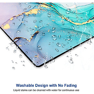 Armanza Mouse Pad, Cyan Blue Marble Mouse Pad, Washable Square Cloth Mousepad for Office Laptop, Non-Slip Rubber Base Mouse Pads for Wireless Mouse, Computer Mouse Pads for Desk