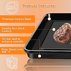 10" × 10" Enamel Baking Pan for Breville Compact Smart Oven，Food Grade Non-stick Toaster Oven Replacement Parts Accessories Compatible with Breville Mini Smart Toaster Oven, Dishwasher Safe