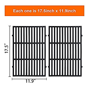 17.5 Inch Grill Grates Replacement for Weber 7638 Weber Spirit Grill Parts I & II 300 Series Spirit E/S 310 E/S 320 E/S 330 SP-320, Spirit 700 Genesis 1000-3500 Genesis Gold Silver Platinum B/C