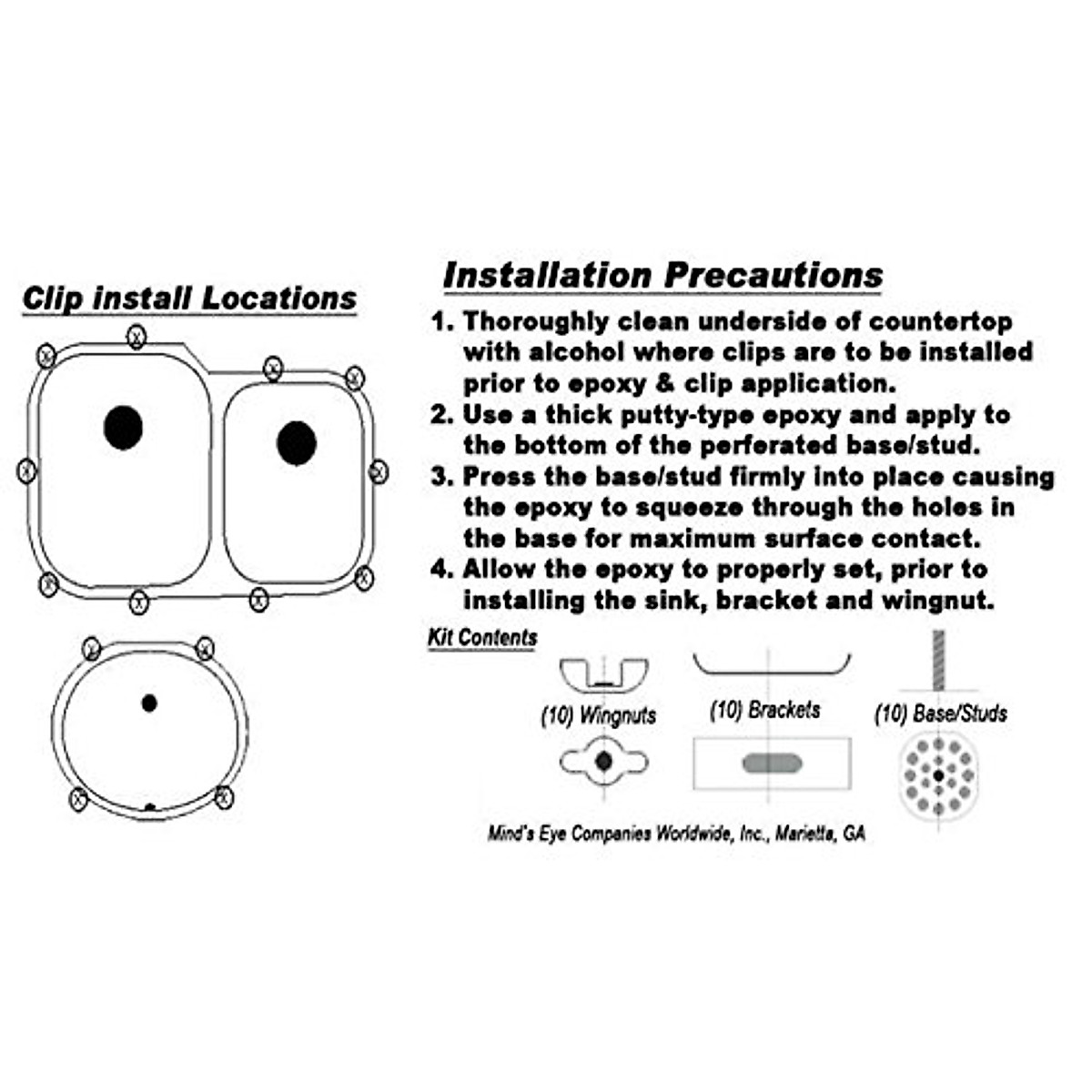 Hetai Kitchen Sinks Clips Epoxy Sink Clip Kits Undermount Kitchen Sink Clips 10 Pack