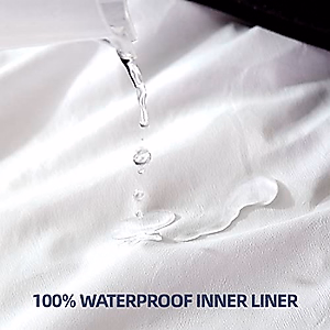 pettycare Washable Beds for Medium and Large Dogs with Waterproof Liner, Shredded Memory Foam Dog Crate Bed with Removable Cover, Fit Up to 65 LBs Orthopedic Pet Mat Pillow, Grey