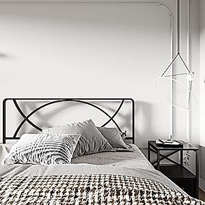 ODIKA Queen Bed Frame with Unique Semicircle Headboard - Platform Bed Frame Queen Size 12 inch Fits Under Bed Storage - Metal Bed Frame Queen No Box Spring Needed Easy Essembly