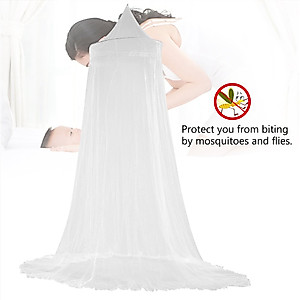 bed net Bed Netting Elegant Ruffle Lace Bed Canopy for Little Princess Baby Children (White)