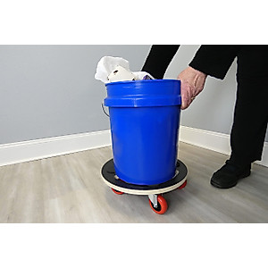 Move-It 3363 Premier 15-Inch Round Wood Platform Dolly, 530-lb Load Rating