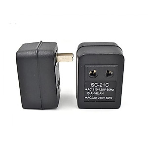 Acxico 1Pcs 110V to 220V Power Converter Adapter Voltage Transformer Adapter 50W PC Material SC-21C