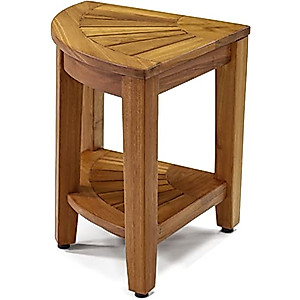 AquaTeak The Original 15.5" Kai Corner Teak Shower Bench with Shelf