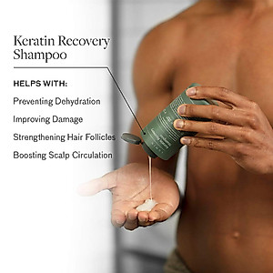 LUMIN - Men’s Keratin Recovery Shampoo (2-Pack): Rehydrate Dry, Damaged Hair and Boost Hair Growth - Formulated with Tea Tree Leaf Oil for a Gentle, Cooling Cleanse.