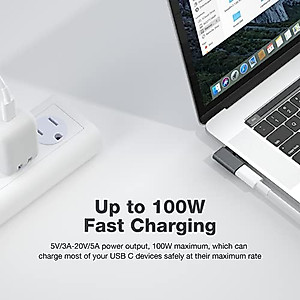 UseBean USB C Right Angle Adapter, (2-Pack) 90 Degree 100W 20Gbps 4K Video USB C Male to Type C Female Extension Extender for iPhone 15,MacBook,iMac,iPad,Steam Deck,Switch,Galaxy S24,ROG Ally