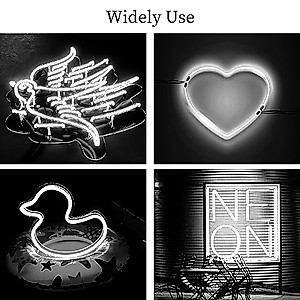 iNextStation Neon LED Strip Light 16.4ft/5m Neon Light Strip 12V Silicone LED Neon Rope Light Waterproof Flexible LED Neon Lights for Bedroom Indoors Outdoors, White (Power Adapter not Included)