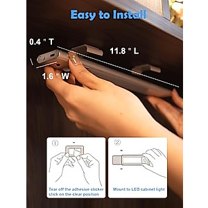 Kasanfe 64-LED Under Cabinet Lights, Motion Sensor Under Cabinet Lighting, 1500mAh Rechargeable LED Closet Light Remote, Under Counter Lights for Kitchen, Shelf, Pantry (3 Pack)